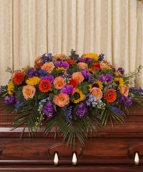 Bright Summer Garden Casket Spray